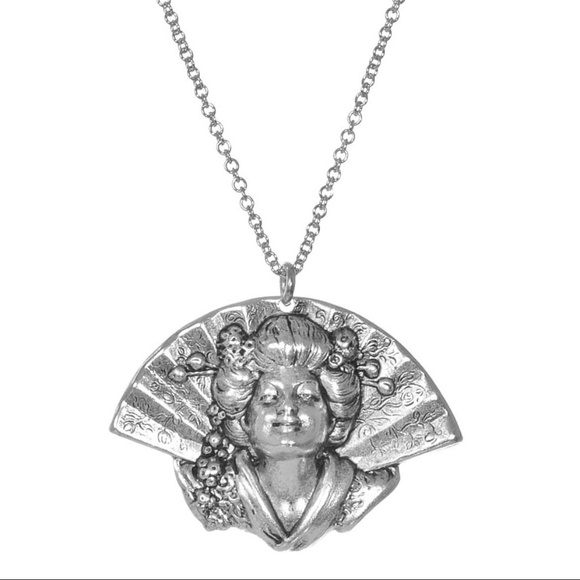 Plasticland | Jewelry | New Fan Geisha Pendant Necklace Asian Oriental ...